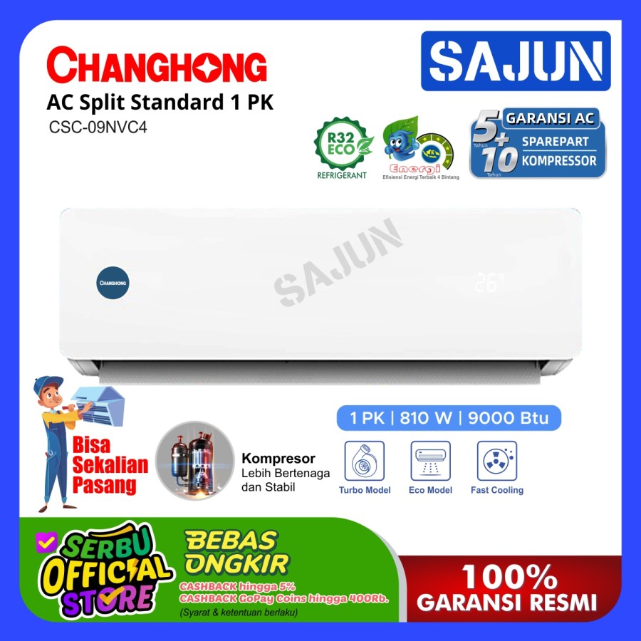 Jual Changhong AC Split 1 PK CSC-09NVC4 Air Conditioner 1PK CSC09NVC4 ...