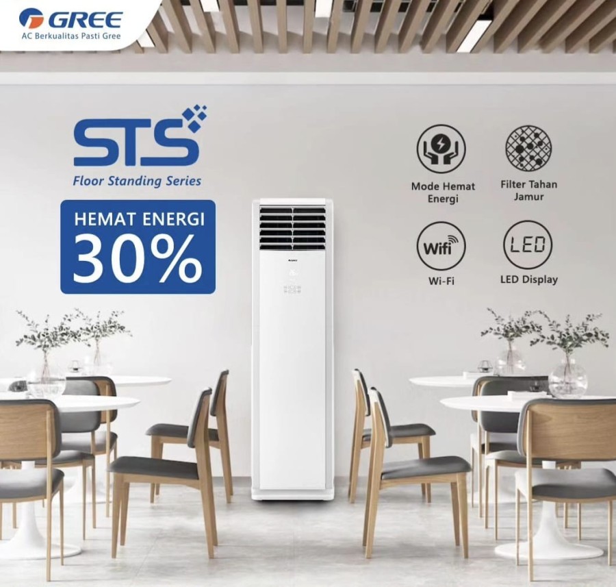 Jual AC GREE FLOOR STANDING 5 PK GVC-48 STS ( S ) ECO AC STANDING 5 PK | Renos