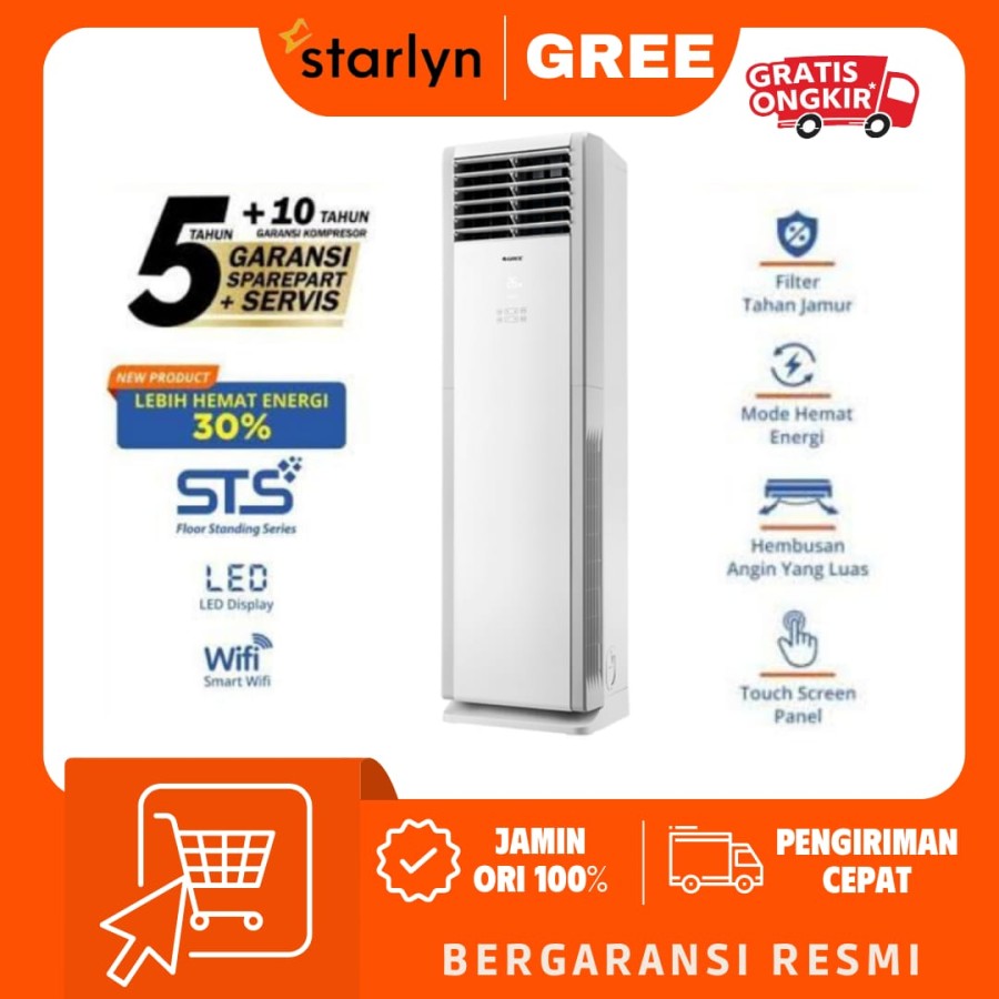 Jual AC GREE FLOOR STANDING 5 PK GVC-48 STS ( S ) ECO AC STANDING 5 PK ...