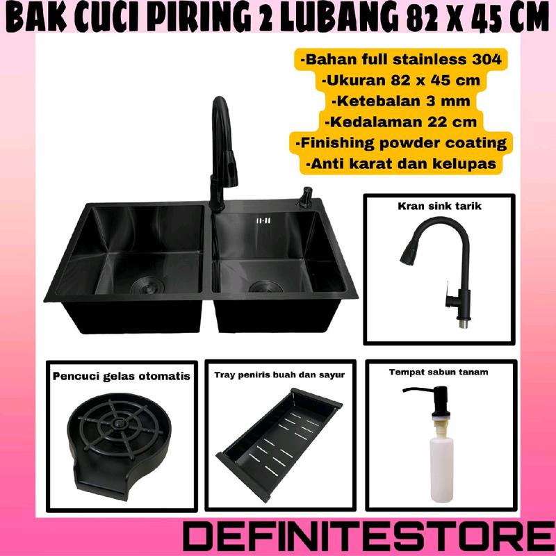 Jual Kitchen Sink 2 Lubang Wastafel Cuci Piring 2 Lubang Bak Cuci Piring | Renos