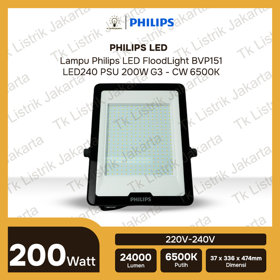 Jual Lampu Led Flood Light Philips BVP151 LED240 PSU 200W G3 SWB GREY | Renos