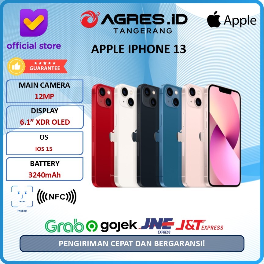 Jual APPLE iPhone 13 128GB 256GB 512GB A15 Bionic CPU 6C/GPU 4C Resmi IBOX | Renos