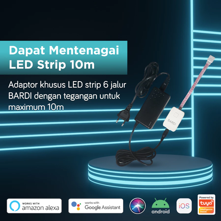 Jual BARDI Smart Adaptor LED Strip 4A 10M WiFi IoT Home Automation | Renos