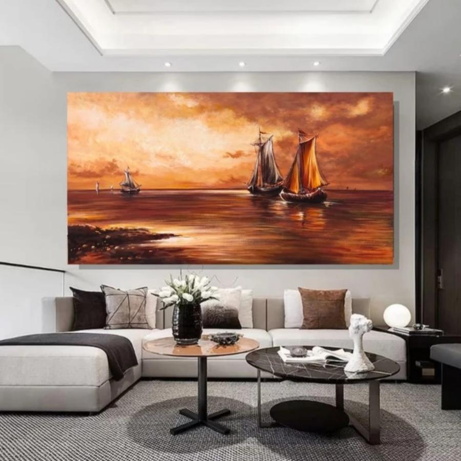 Jual Lukisan Pemandangan Laut Kanvas Hiasan Dinding Ruang Tamu ...