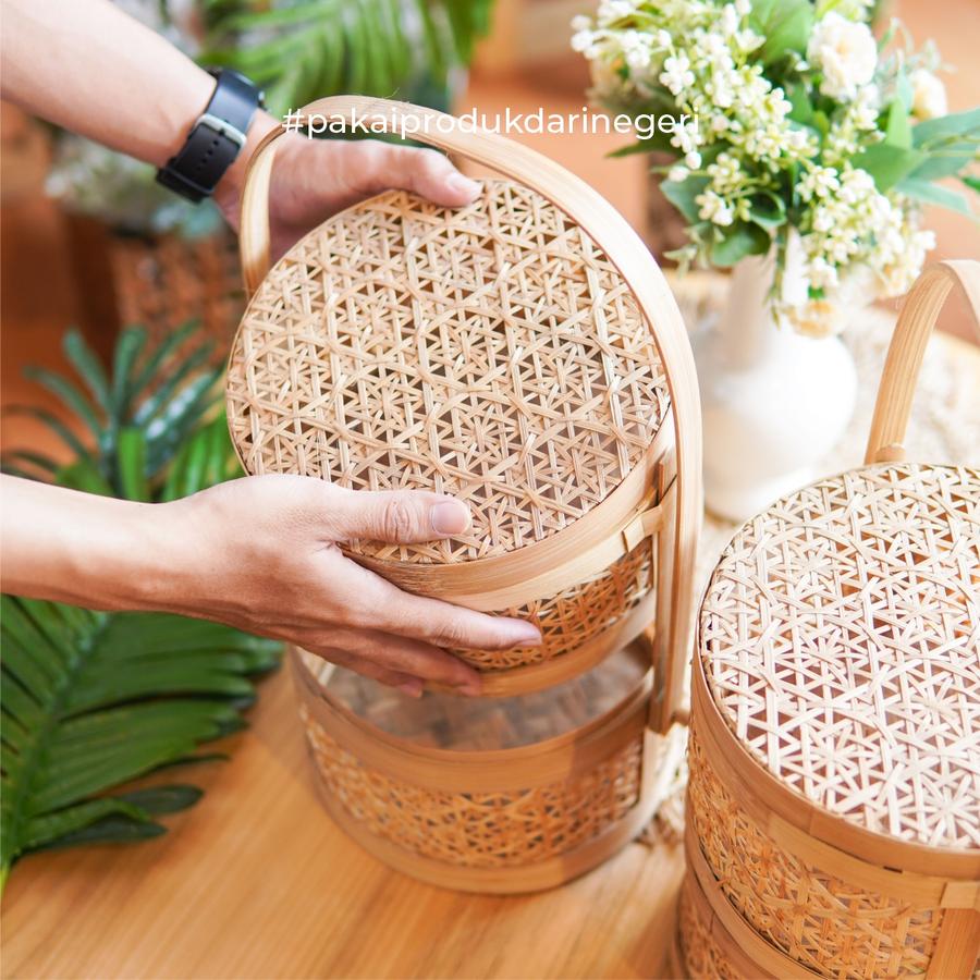 Jual Bamboo Lunchbox Sunda | Rantang Bambu Susun Bulat | Wadah Parcel ...