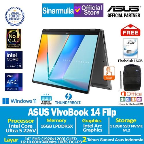 Jual ASUS Vivobook 14 Flip TP3407SA Ultra 5 226V 512GB SSD 16GB OLED ...