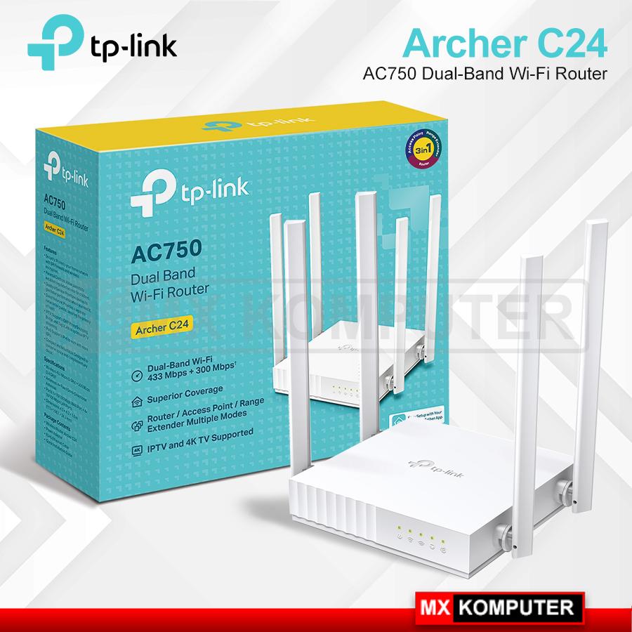 Jual TP-Link Archer C24 AC750 Dual-Band Wireless Router TP Link Router ...