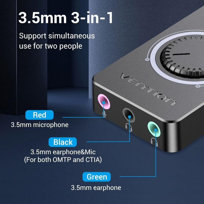 Jual Sound Card VENTION USB 2.0 with Microphone Input and Volume ...