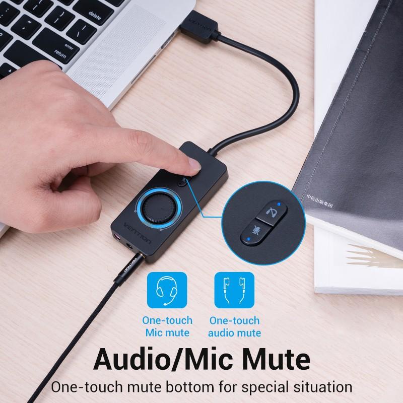 Jual Sound Card VENTION USB 2.0 with Microphone Input and Volume ...