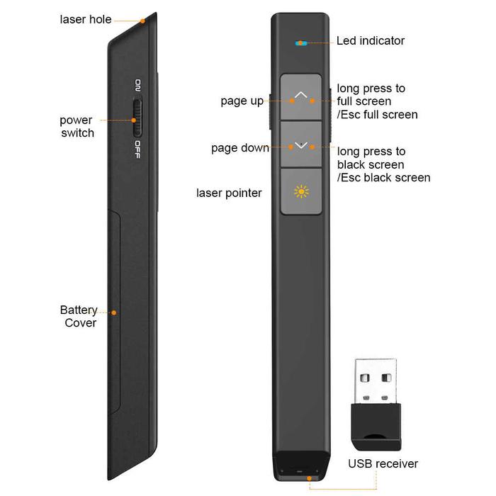 Jual Wireless Laser Pointer Presenter Digigear PP 152 - Hitam | Renos