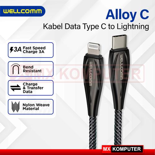 Jual Wellcomm Kabel Data Type C to Lightning iPhone Fast Charge 3A | Renos