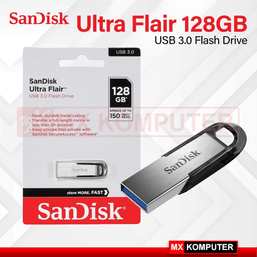 Jual SANDISK USB FLASH 128GB ULTRA FLAIR CZ73 USB 3.0 /FLASHDISK 128 GB | Renos