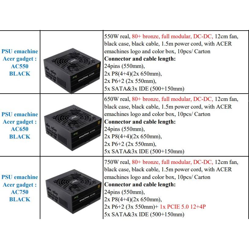 Jual Power Supply eMachines Acer Full Modular PSU Gaming 750W 80 ...