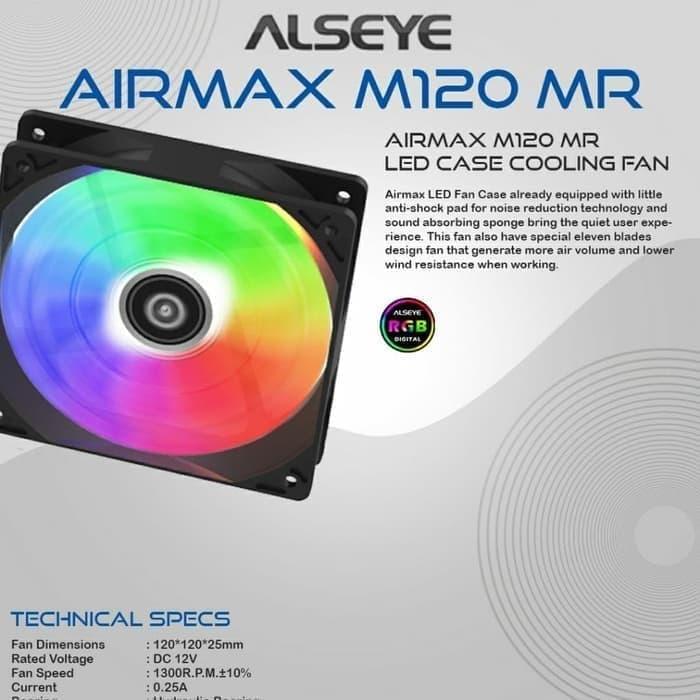 Jual Alseye Airmax M-120 MR Fan Casing 12cm LED RGB Gaming Fan Case ...