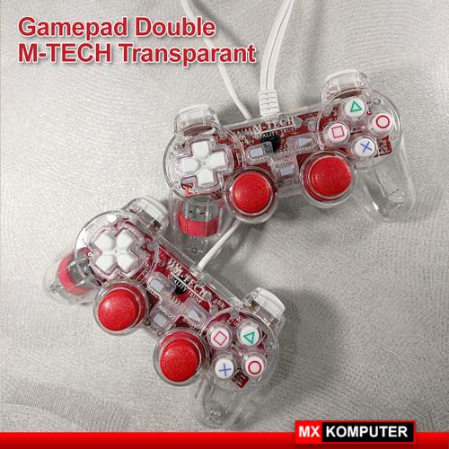 Jual Gamepad USB Double Transparan M-TECH / MTECH Joystik PC/Laptop | Renos