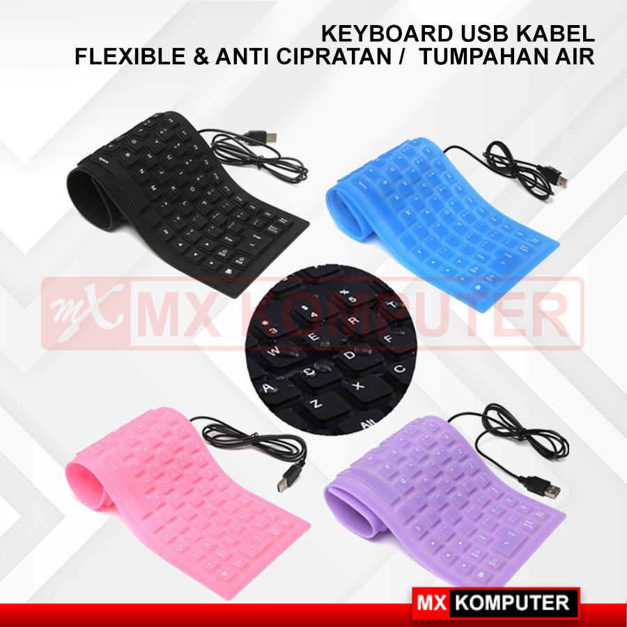 Jual Keyboard Luar External USB FLEXIBLE Karet USB KEYBOARD Laptop ...