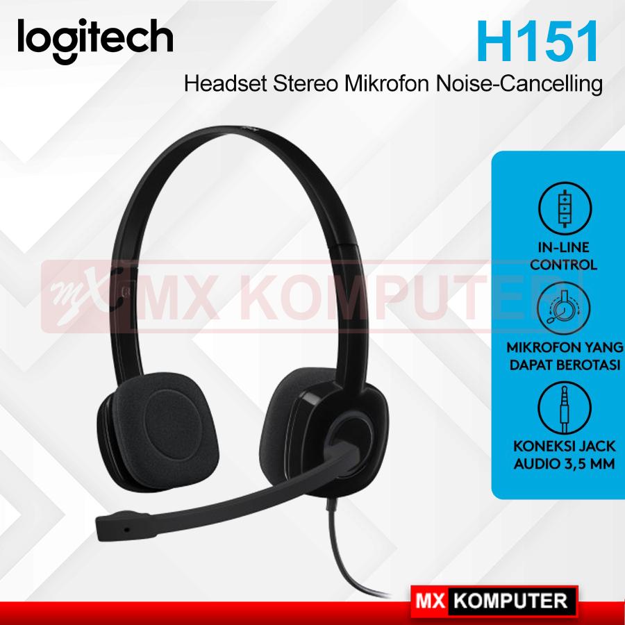 Jual Headset Stereo Logitech H151 Jack 3.5mm Headphone Komputer - PC ...