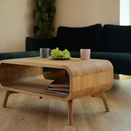 Jual meja oval gen2/meja ruang tamu oval varian kaki kayu jati modern ...