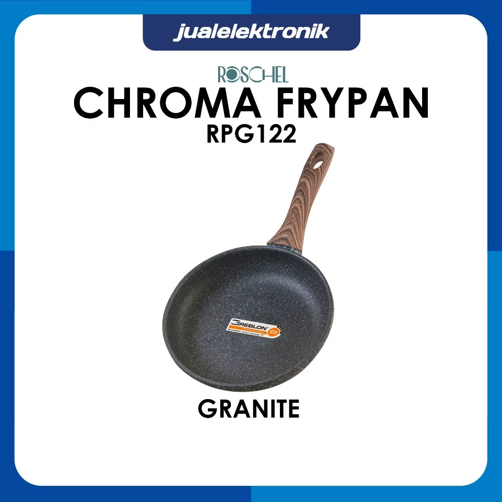 Jual Roschel Chroma Granite RPG122 Frypan 22 cm Non-stick Greblon C3 ...