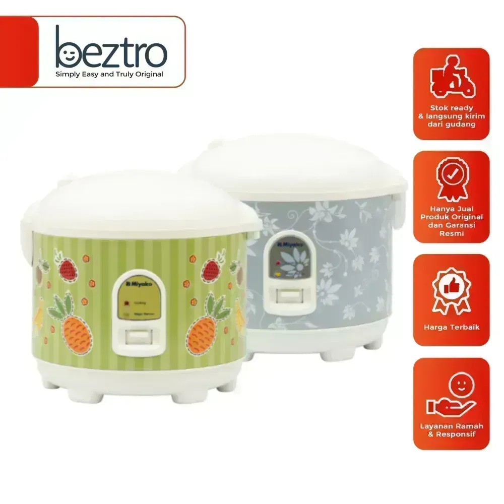 Jual Miyako Magic Com 1.8 Liter 3in1 395 Watt MCM528 Ricecooker | Renos