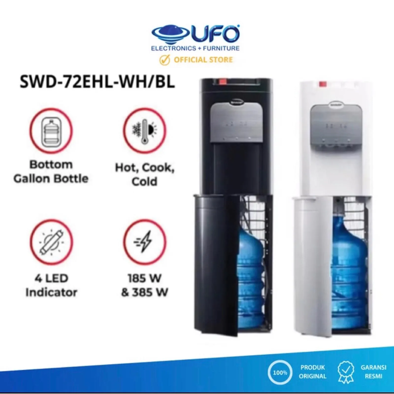 Jual Sharp Dispenser Bottom Loading SWD-72EHL-BK Hitam t | Renos